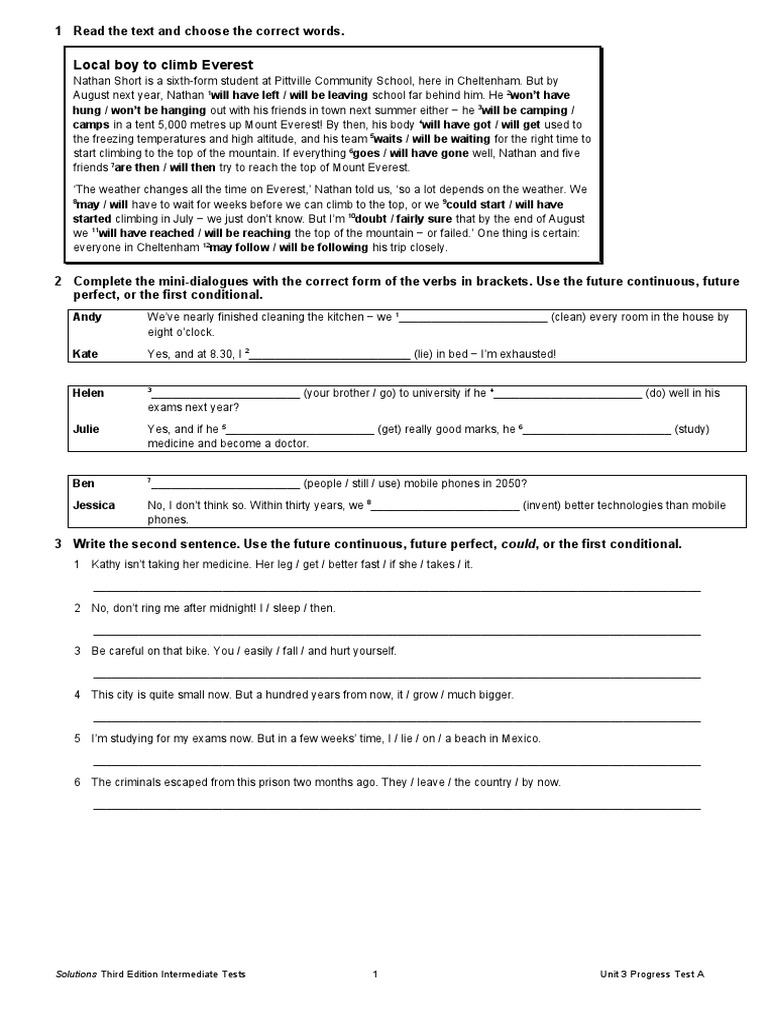9ab Test 3a | PDF | Mount Everest