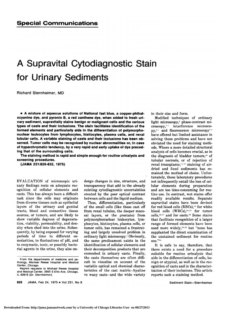 A Supravital Cytodiagnostic Stain | PDF | Staining | White Blood Cell