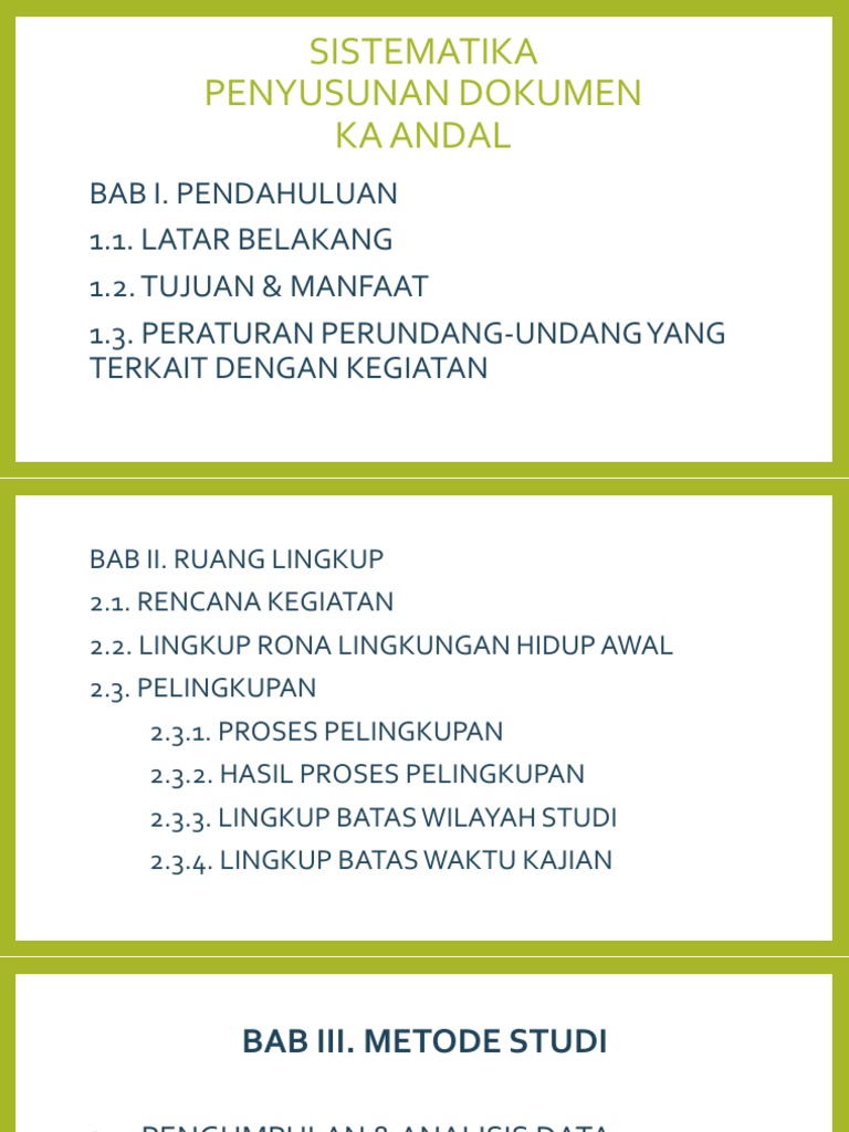 Sistematika Penyususnan Dokumen Ka Andal | PDF