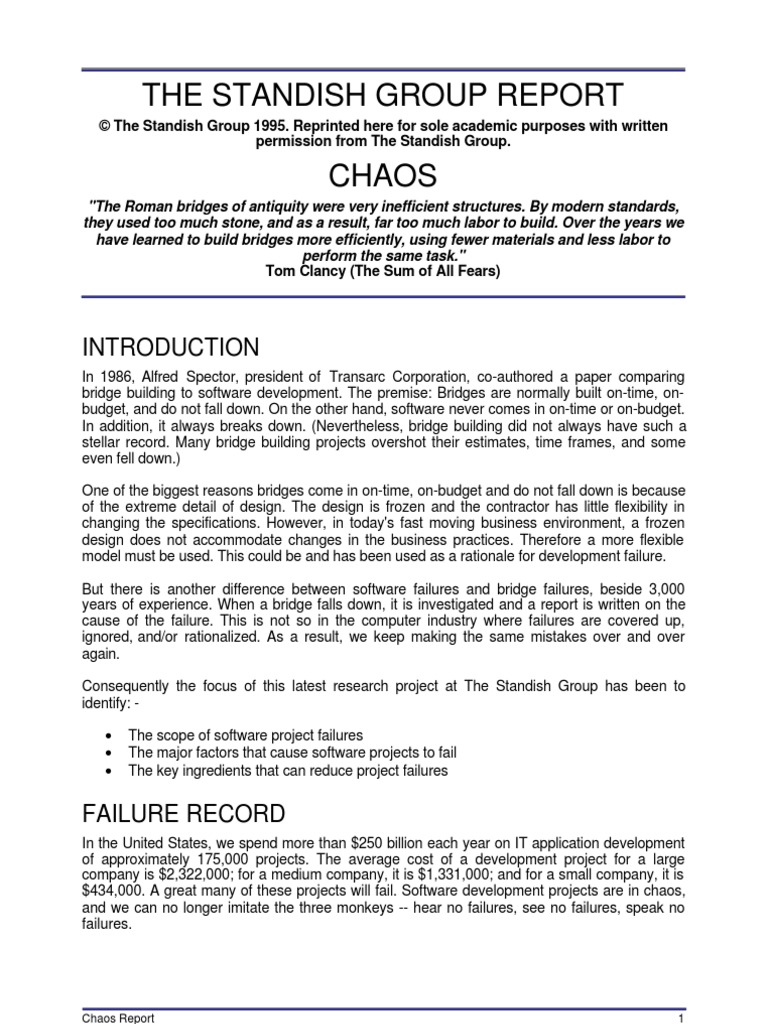 The Standish Group Report Chaos Report | PDF | Department Of Motor ...