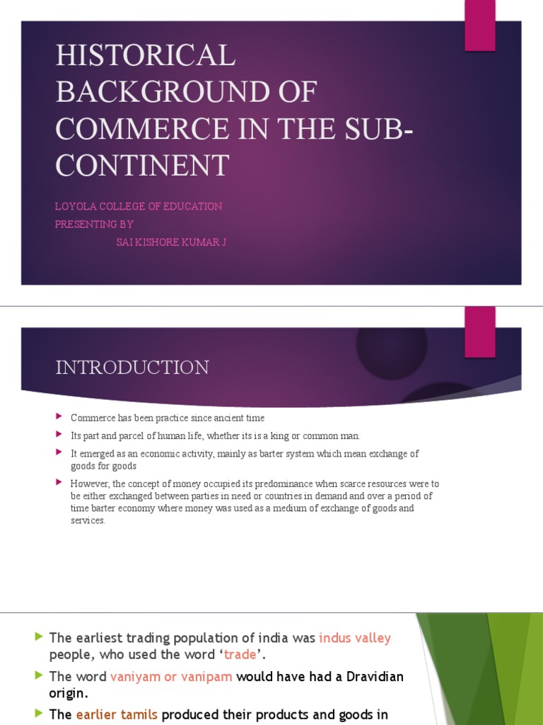 History of Commerce in the Subcontinent | PDF | Business | Finance ...