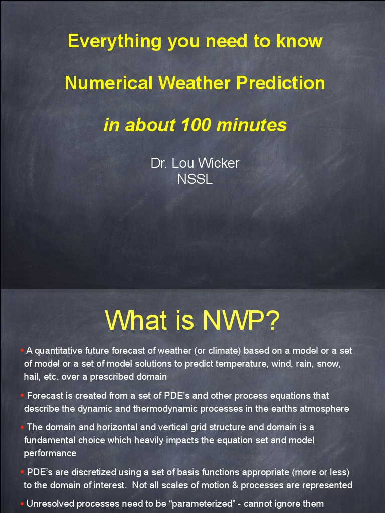 Everything You Need To Know Numerical Weather Prediction: in About 100 ...