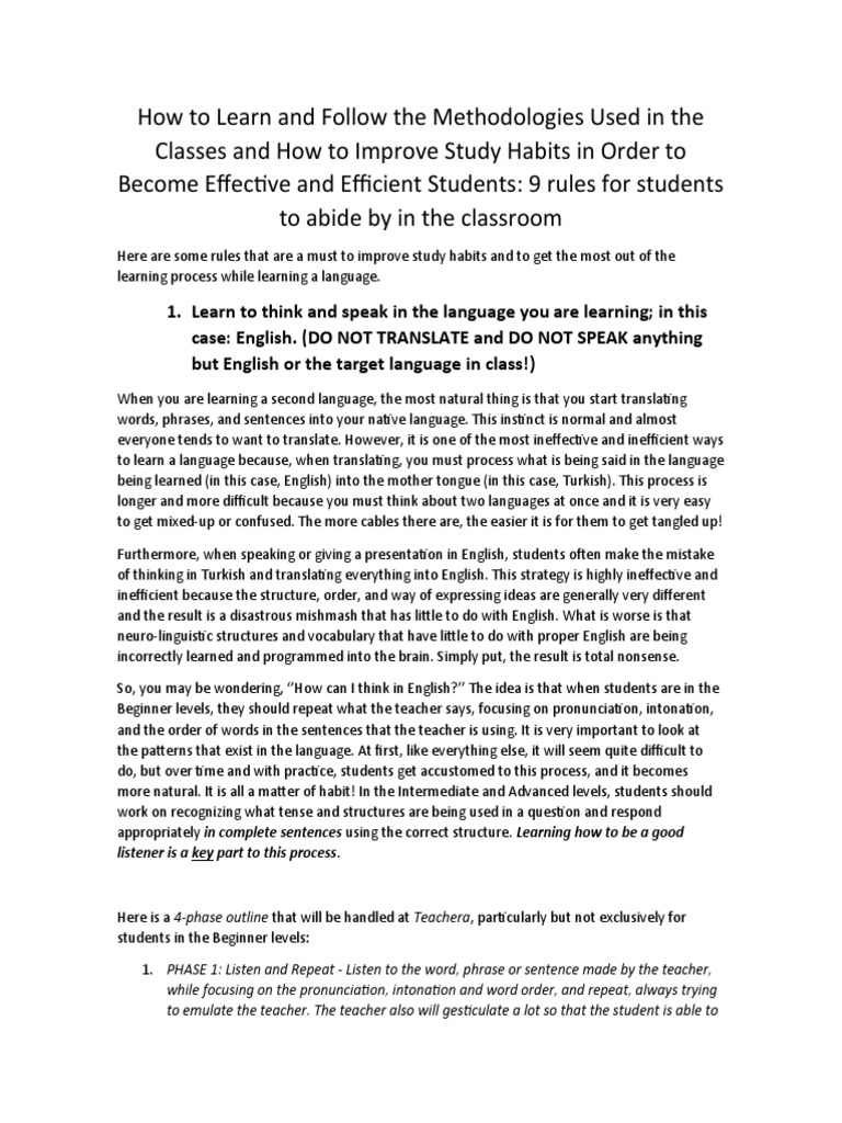 Classroom Rules English | PDF | Teachers | Test (Assessment)