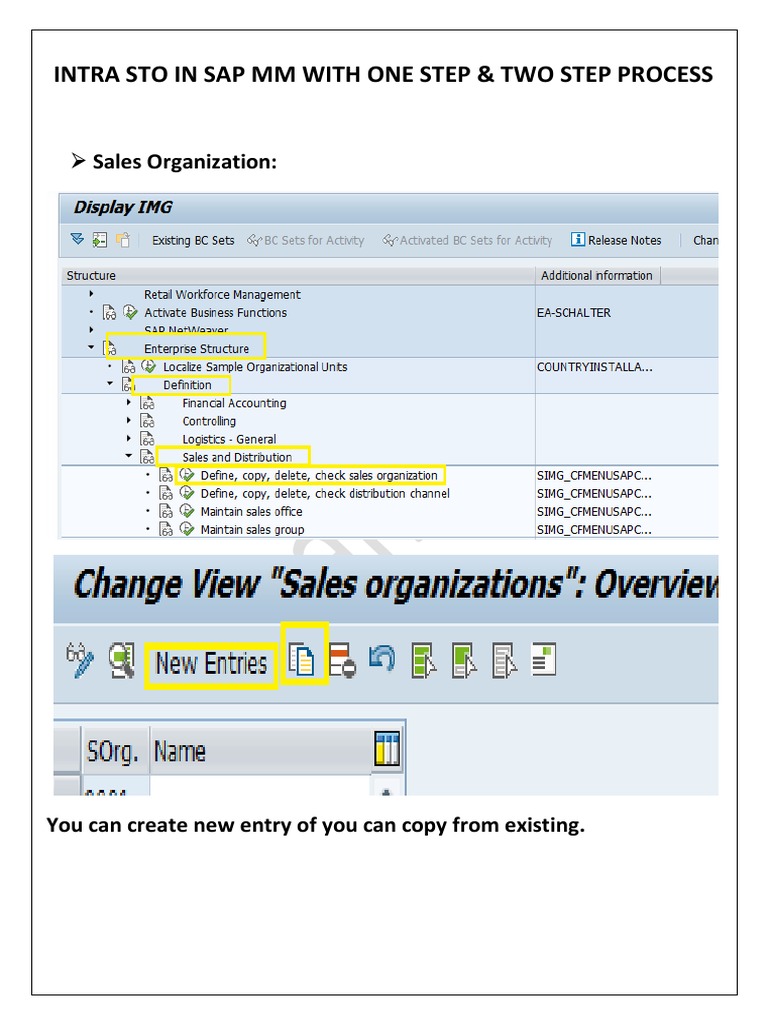 Intra Sto in Sap MM With One Step & Two Step Process | PDF