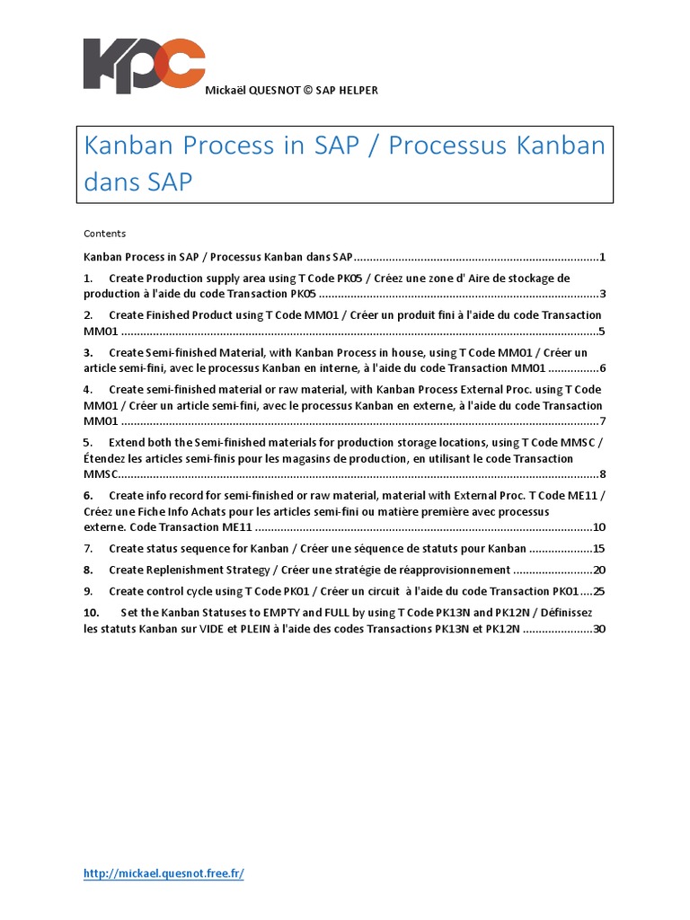 Kanban Process in SAP | PDF