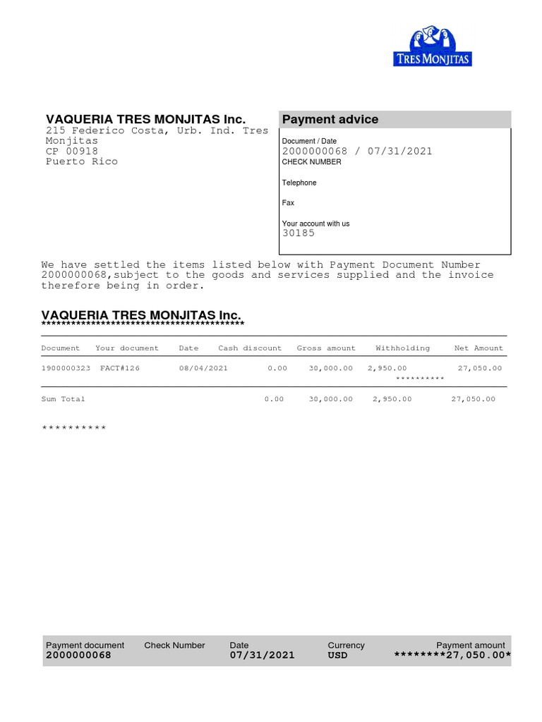 Payment Advice Note From 07312021 | PDF