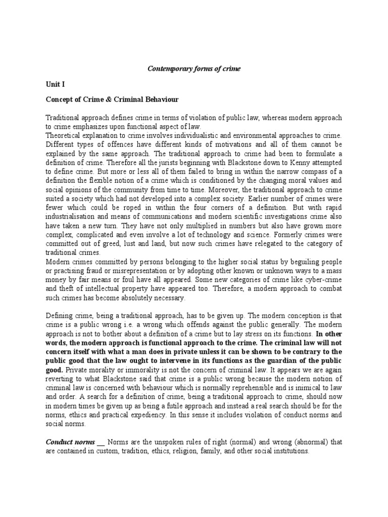 Understanding modern forms of crime | PDF | Crimes | Crime & Violence