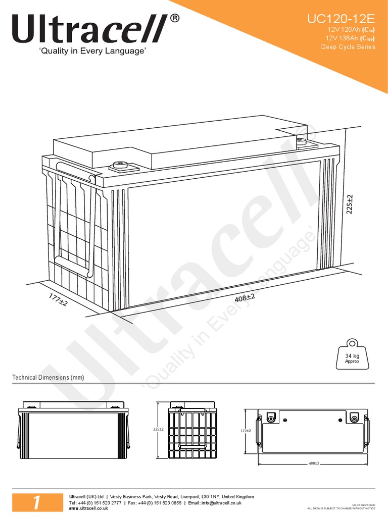 UltraCell 120Ah-12E | PDF