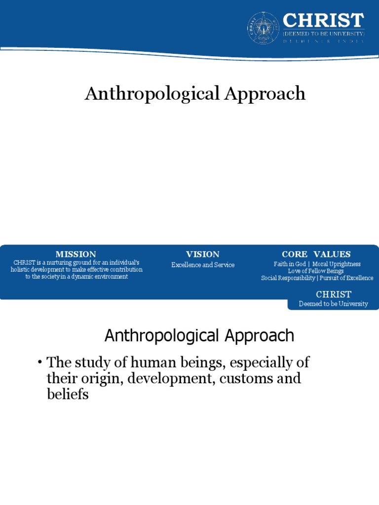 Anthropological Approach: Mission Vision Core Values | PDF ...