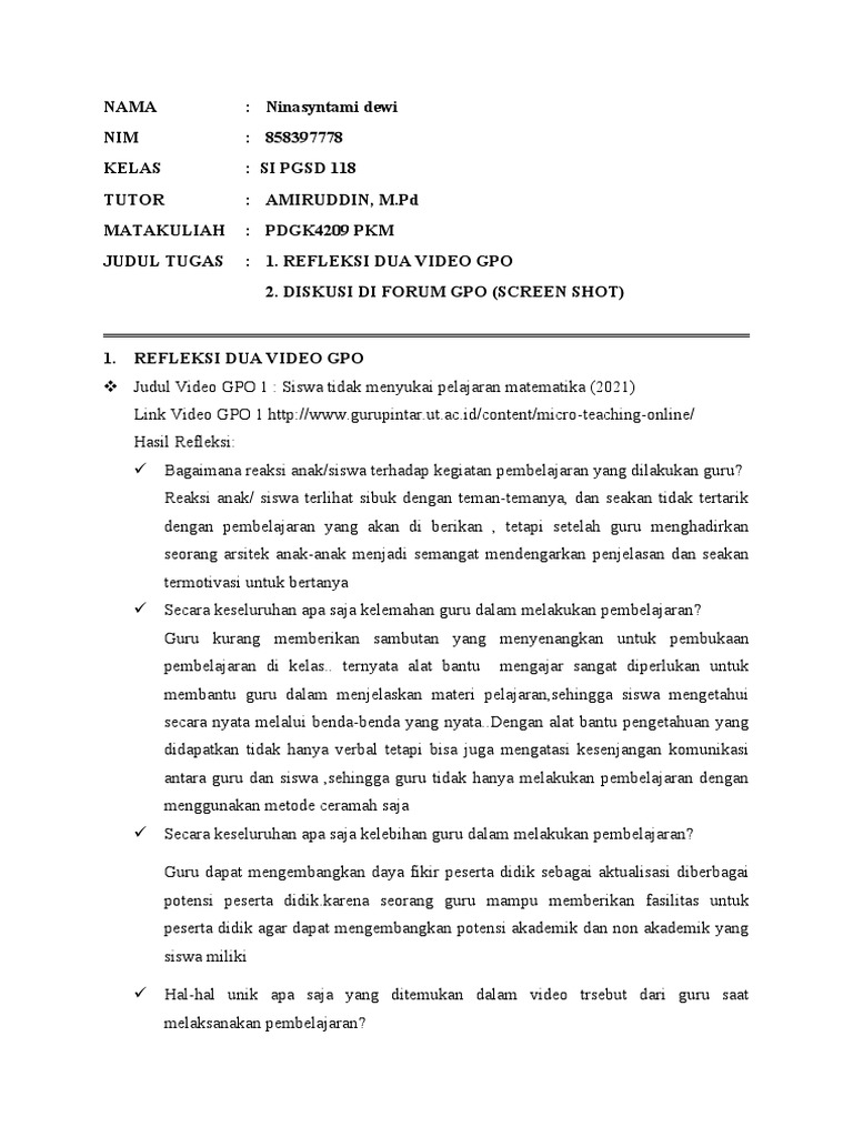 Contoh Tugas Gpo Ut | PDF | Karier & Perkembangan | Seni