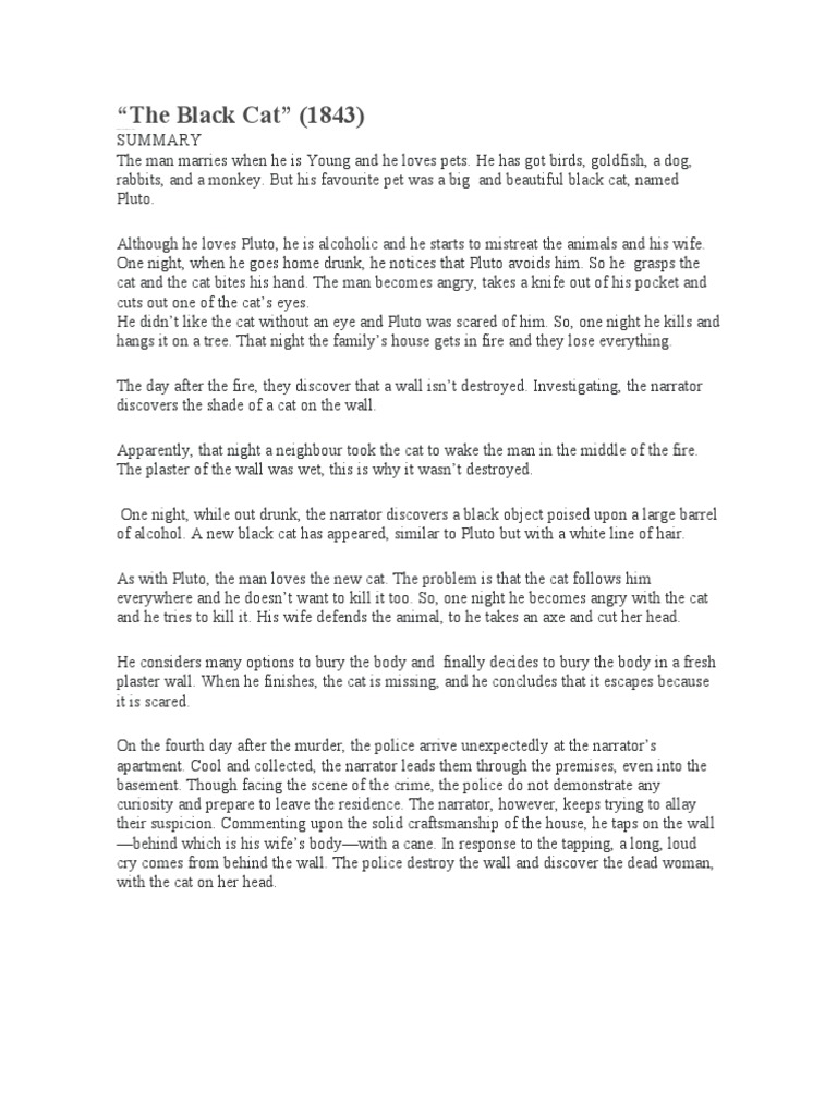 The Black Cat Summary | PDF