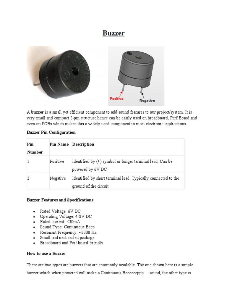 Buzzer | PDF