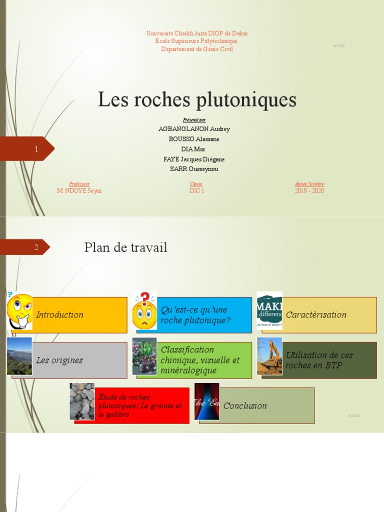 Les Roches Plutoniques | PDF | Granit | Minéral