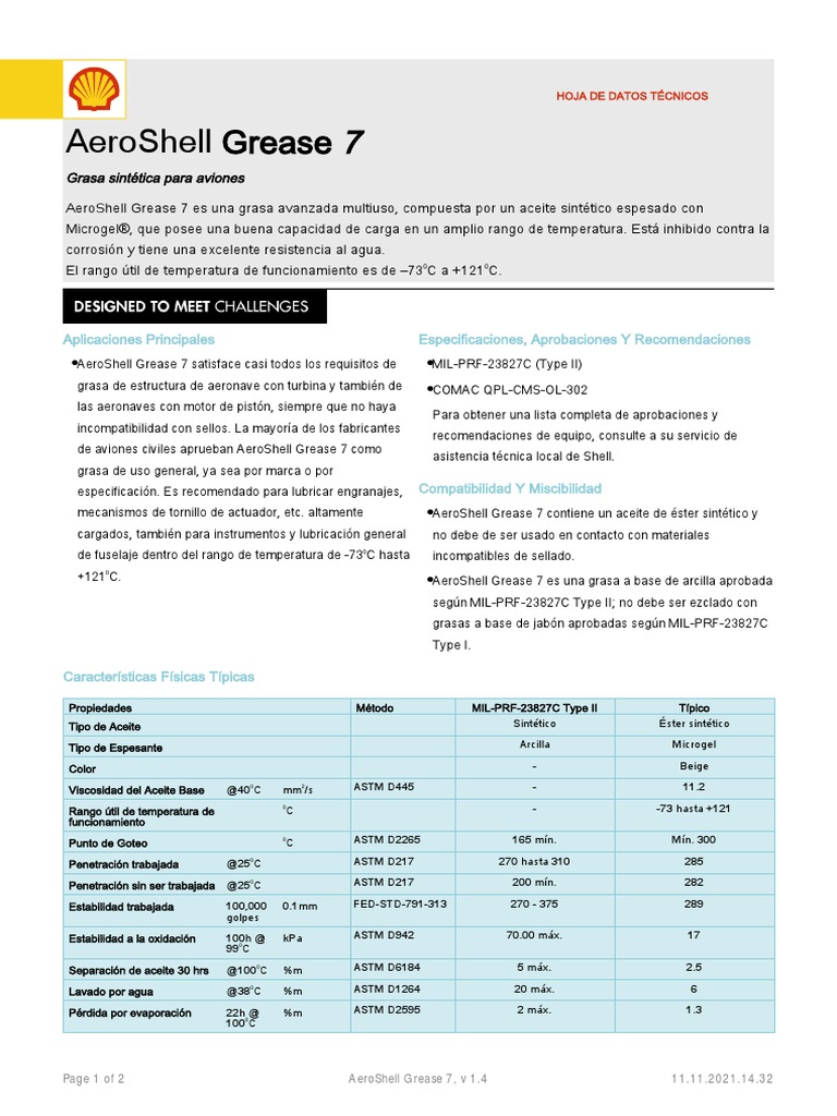 Aeroshell Grease 7 | PDF | Lubricante | Química