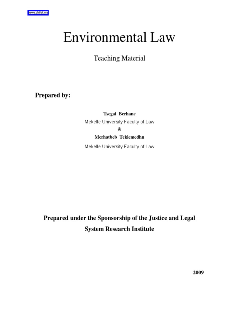 Environmental Law Teaching Material | PDF | Environmental Law | Climate ...
