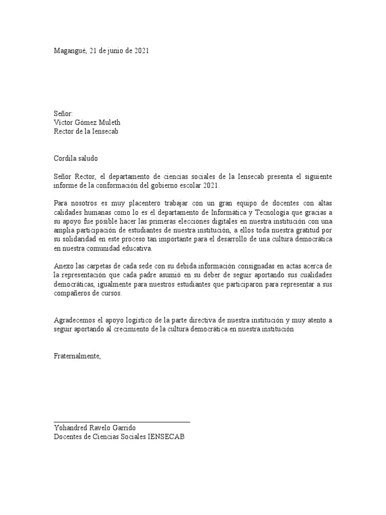 Carta de Recibido | PDF