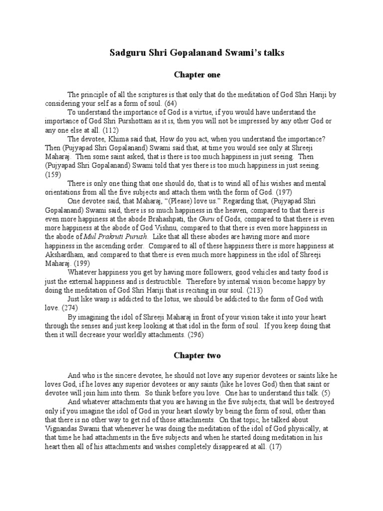 Sadguru Shri Gopalanand Swami Ni Vato - English | PDF | Religious Belief And Doctrine