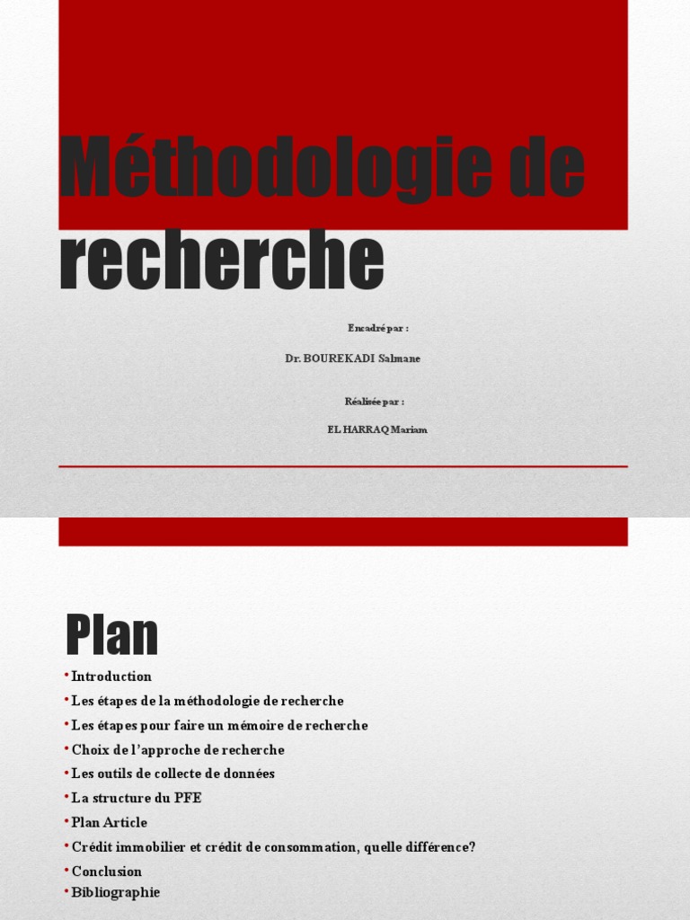 Méthodologie de Recherche- Structure de PFE | PDF