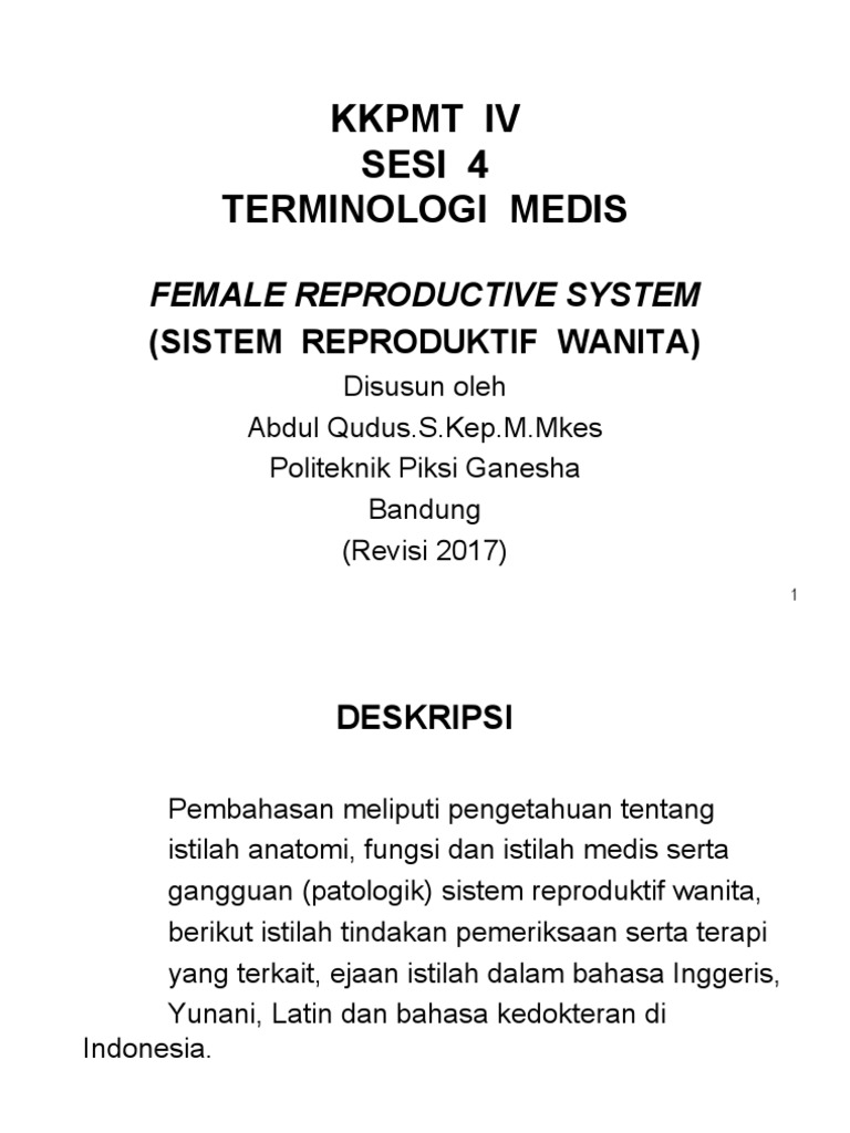 Termin Reproduksi Wanita | PDF