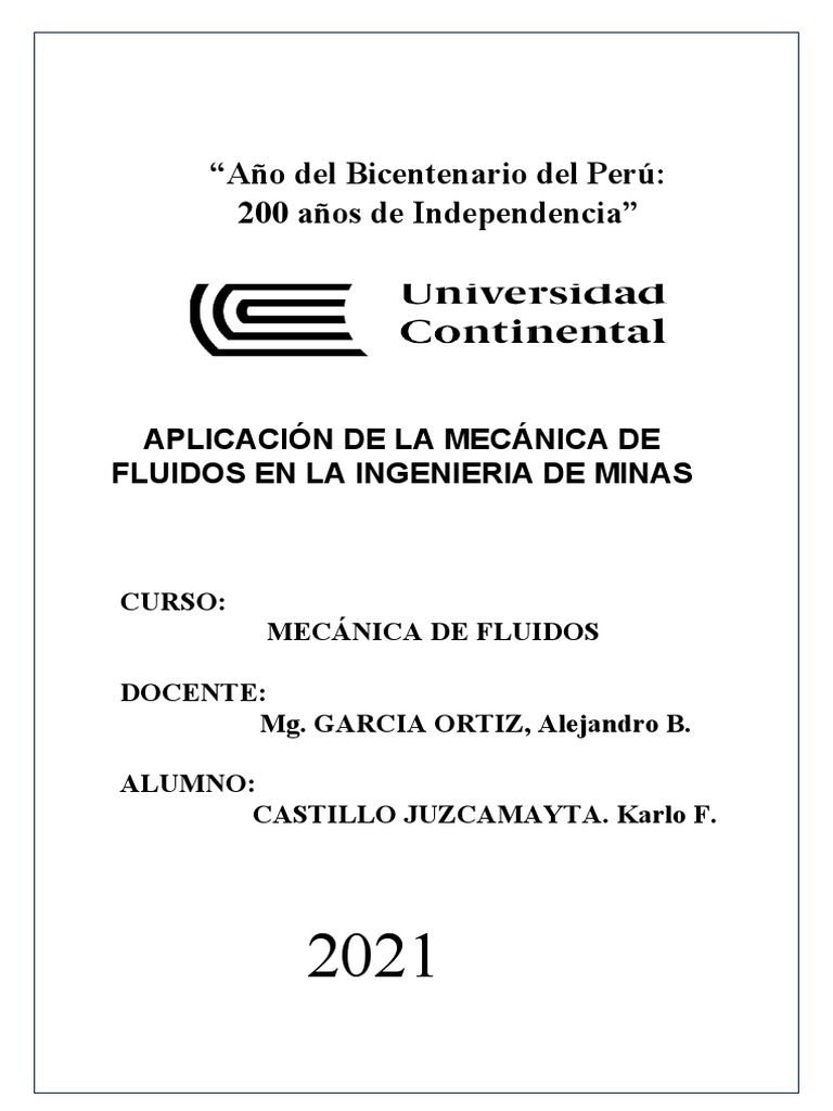 Monografia - Mecanica de Fluidos-Karlofernandocastillo | PDF | Viscosidad | Vector Euclidiano