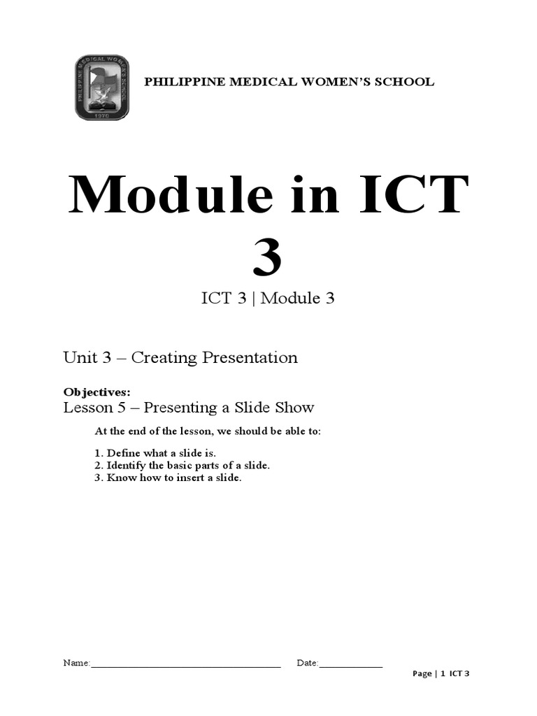 ICT 3 Module 9 Unit 3 Lesson 6 | PDF