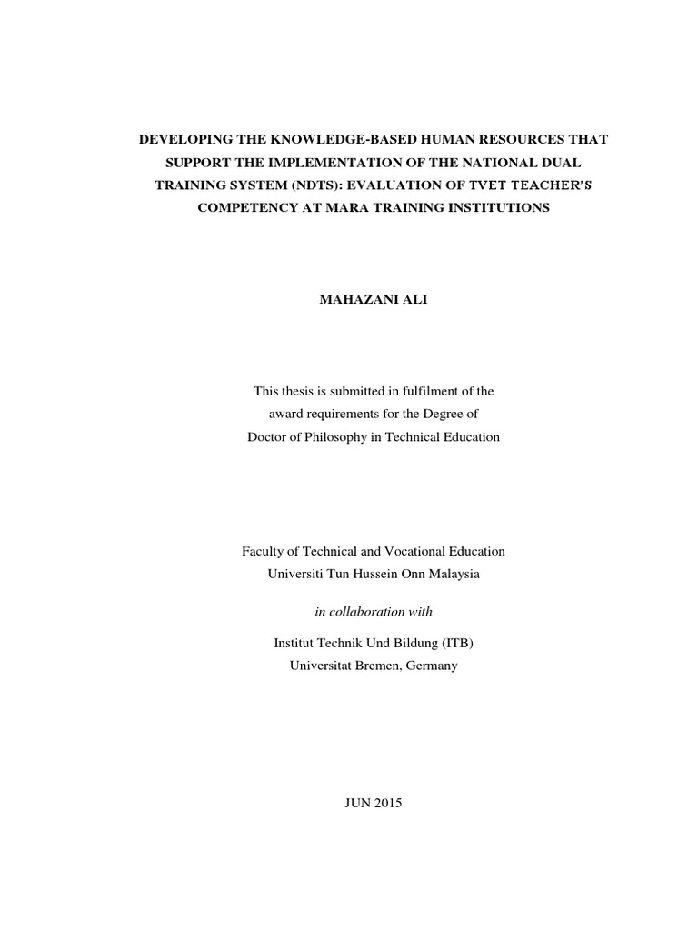 Developing the Knowledge-Based Human Resources that Support the Implementation of the National ...