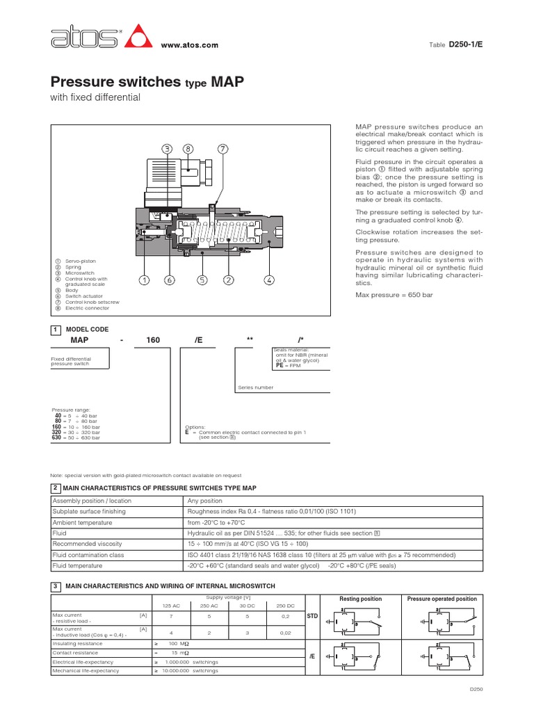 Presostato Map320 Atos | PDF