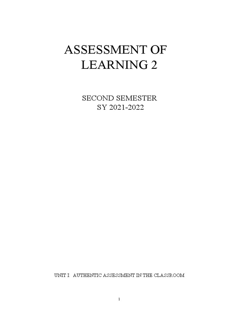 Educ 109 Handout Unit 1 Pages 1-14 | PDF | Educational Assessment ...