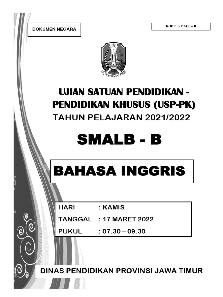 Naskah Soal B.inggris Smalb - B - Final | PDF