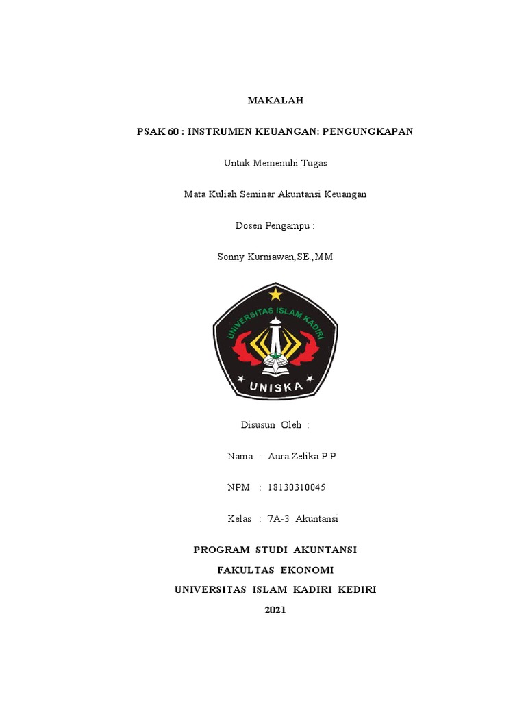 PSAK 60: Pengungkapan Instrumen Keuangan | PDF