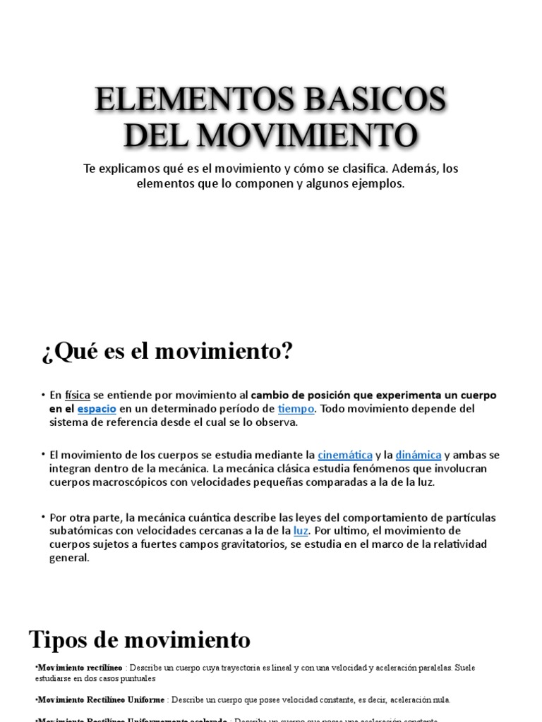 Elementos Basicos Del Movimiento | PDF