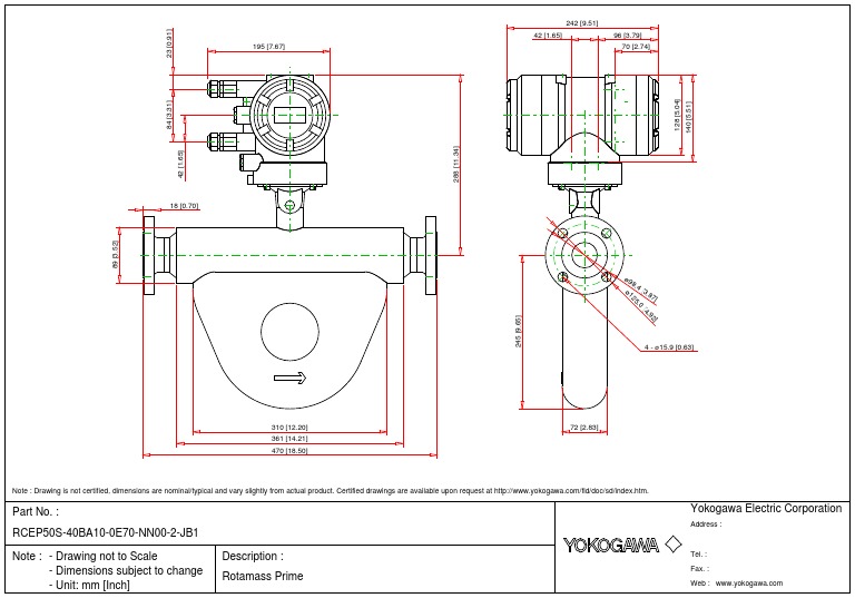 Part No.: RCEP50S-40BA10-0E70-NN00-2-JB1 Description: Rotamass Prime ...