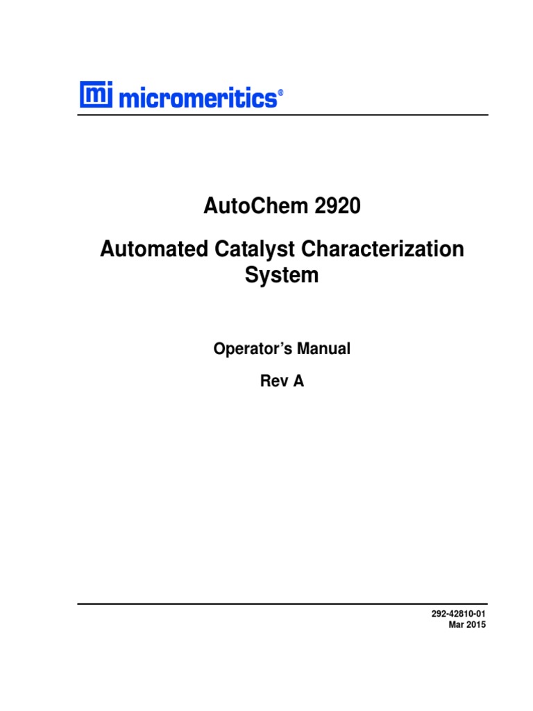 AutoChem II 2920 Operator's Manual | PDF