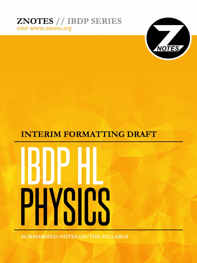 Ibdp HL Physics v1 Znotes | PDF