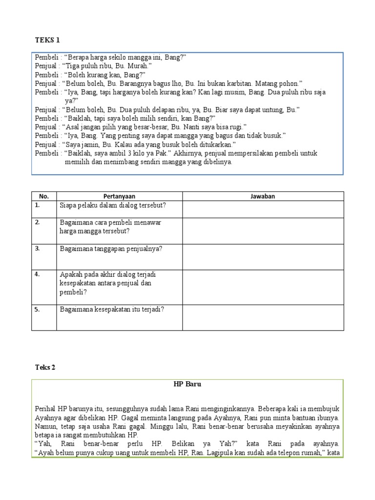 TEKS 1 Negosiasi PT 1 | PDF