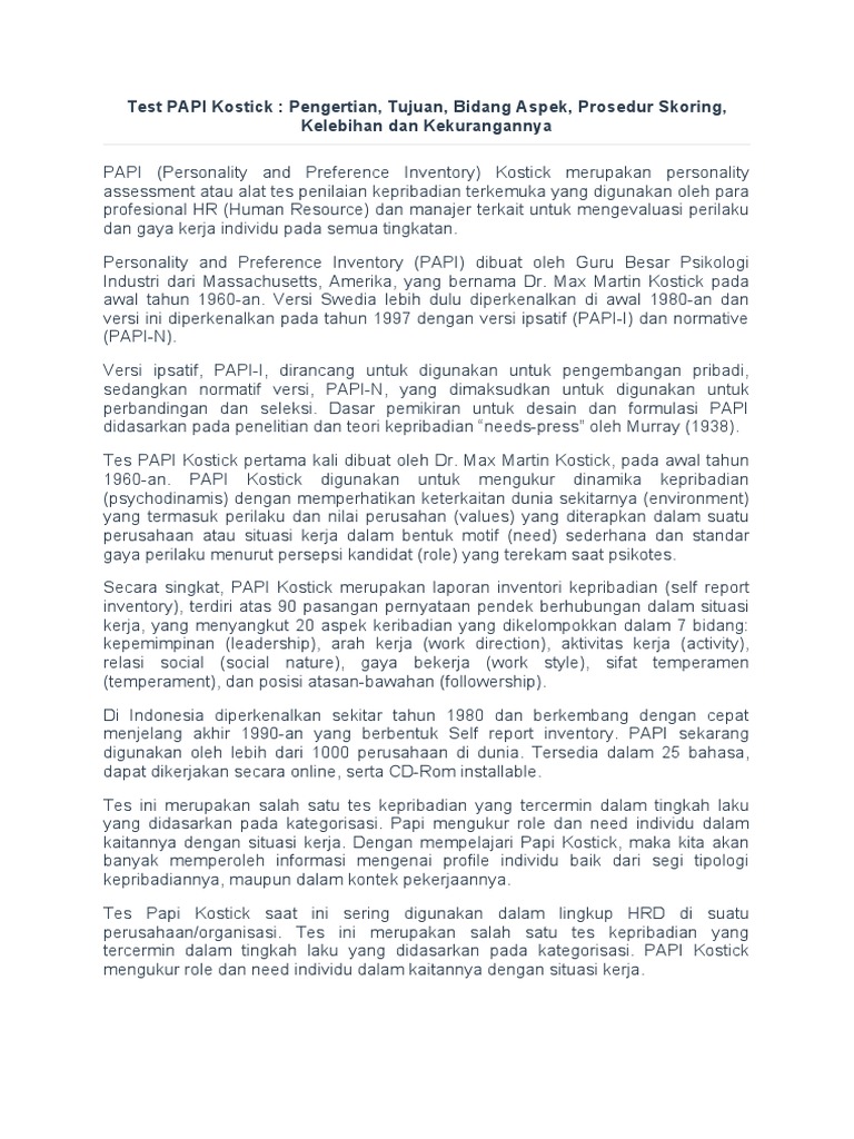 Test PAPI Kostic1 | PDF