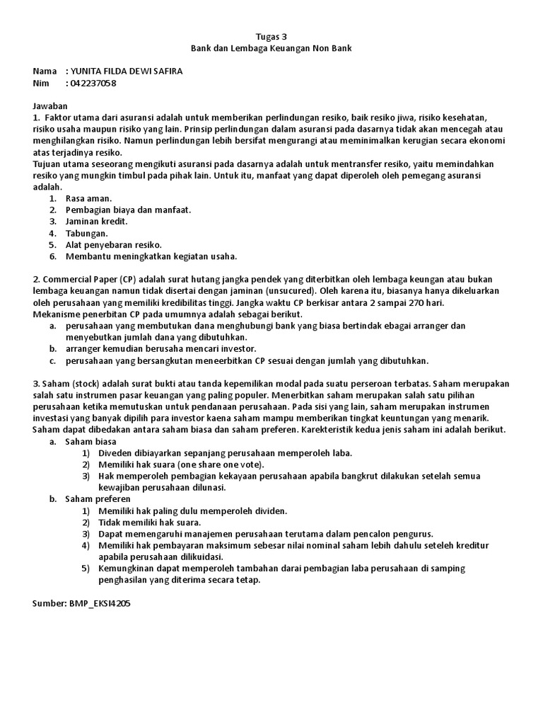 Tugas 3 - YUNITA - EKSI4205 | PDF