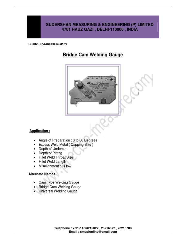 Different Types of Welding Gauges | PDF | Welding | Construction