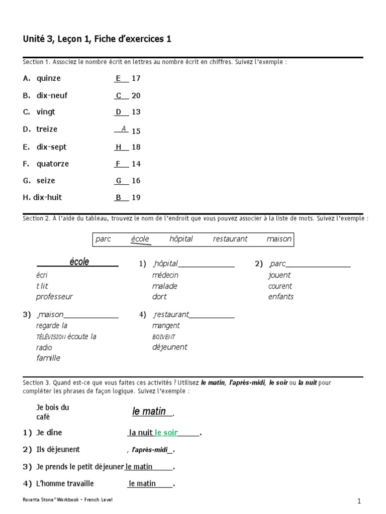 French 8 Student Workbook Unit 3 Corrected | PDF | Arts du langage et ...