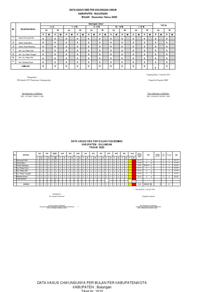 Data DBD di Puskesmas Tanjung Palas | PDF
