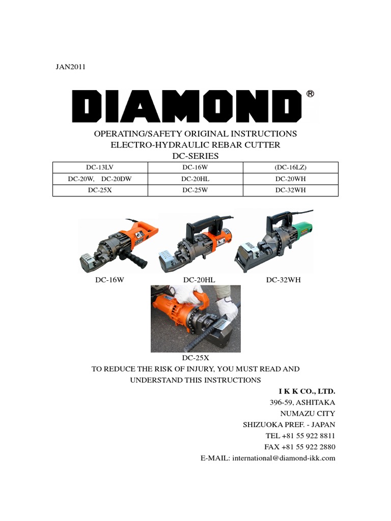 Electro-Hydraulic Rebar Cutter Manual | PDF