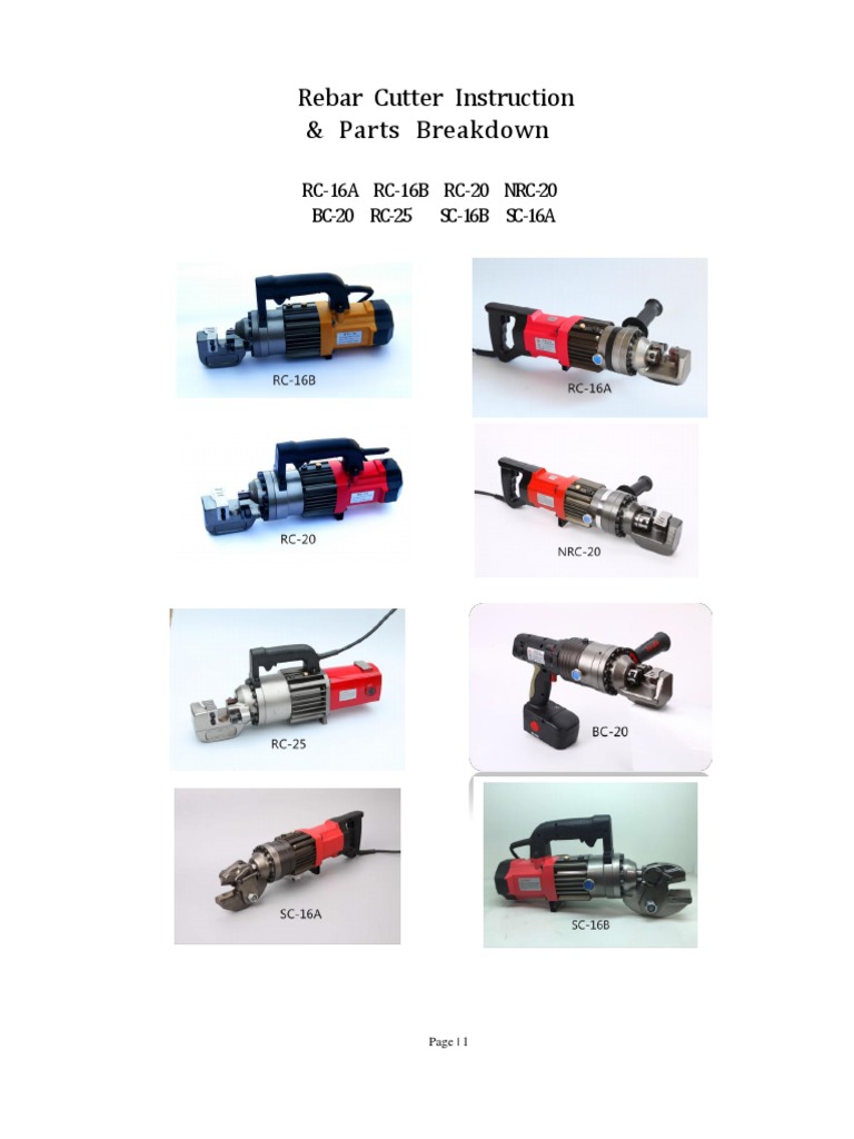 Rebar Cutter Instruction | PDF