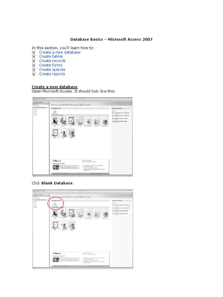 Database Basics | PDF | Microsoft Access | Databases