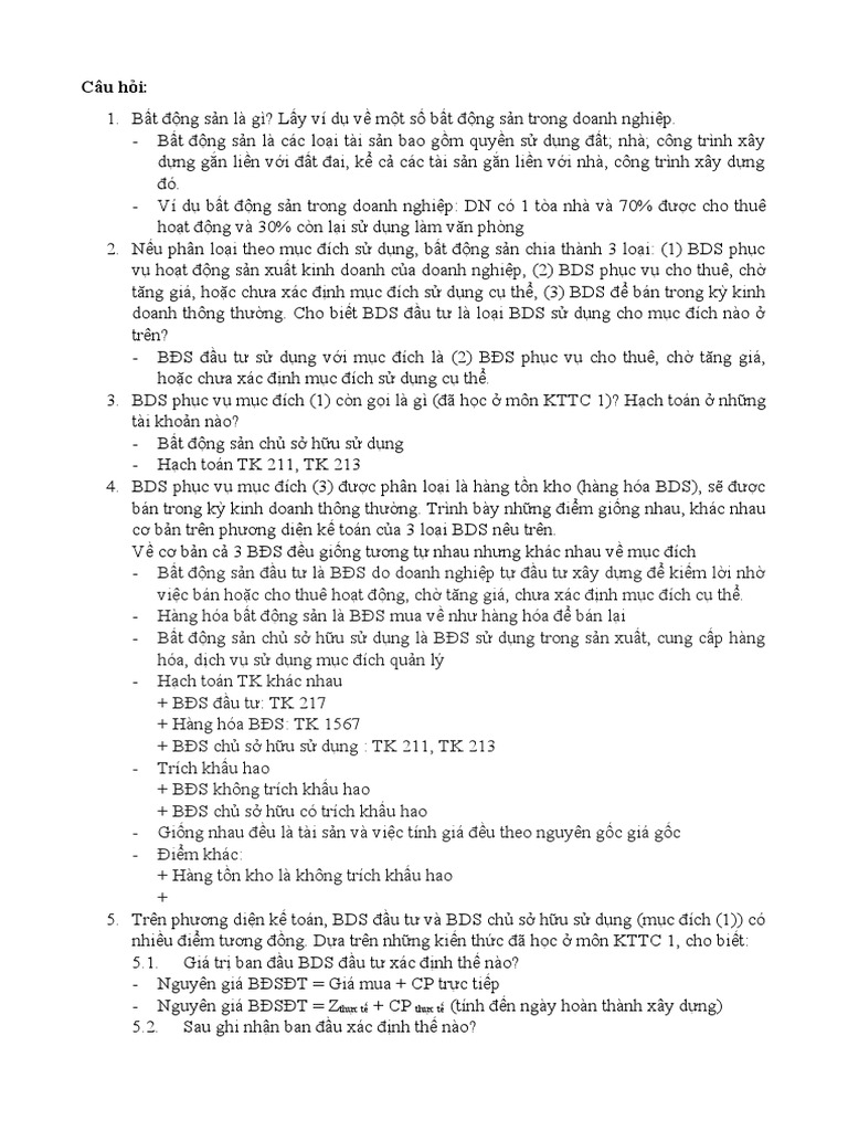 Bài Tập Chương 4 - KTTC2 | PDF