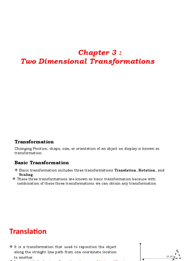 Chapter 3 Two Dimensional Transformation | PDF