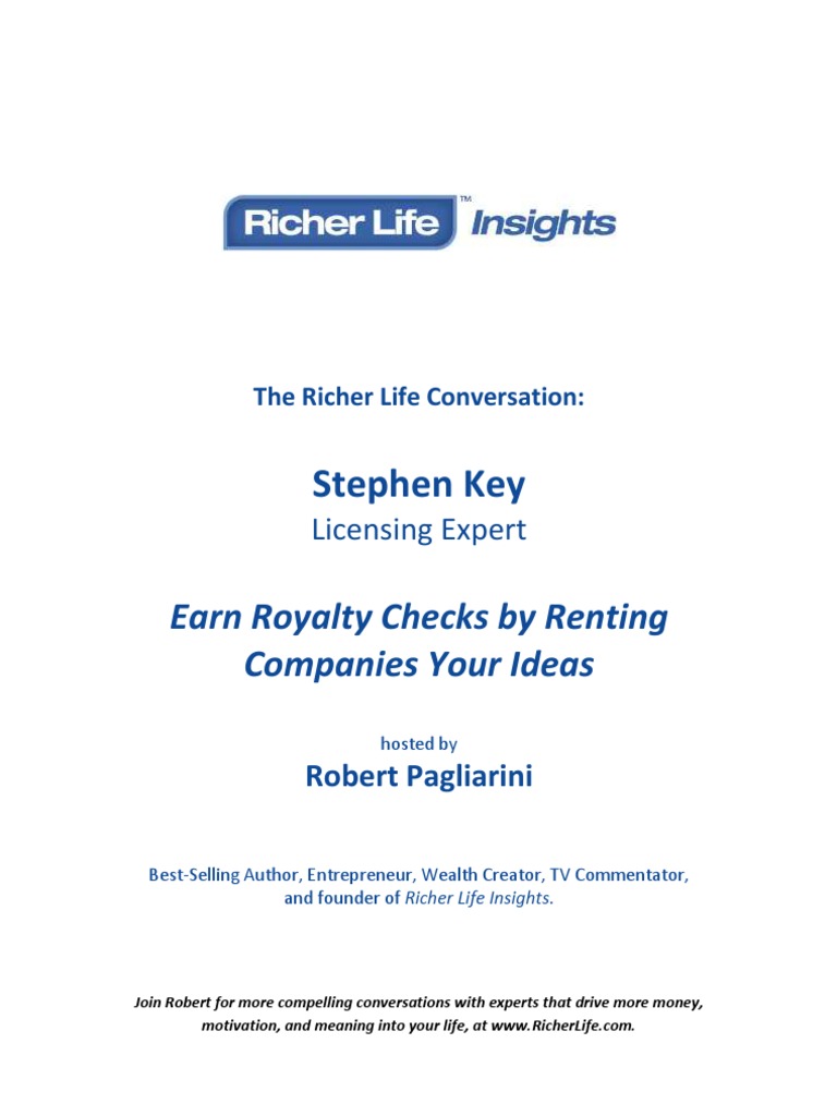 Stephen Key One Simple Idea Richer Life Insights Ebook | PDF ...