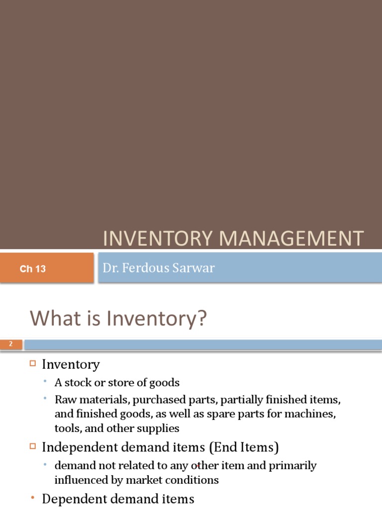 Inventory Management | PDF | Inventory | Supply Chain Management