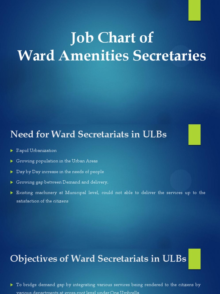 Job Chart of Ward Amenities Secretaries | PDF