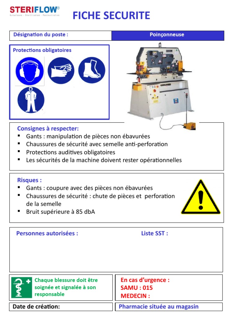 Fiche de Sécurité Liste SST | PDF