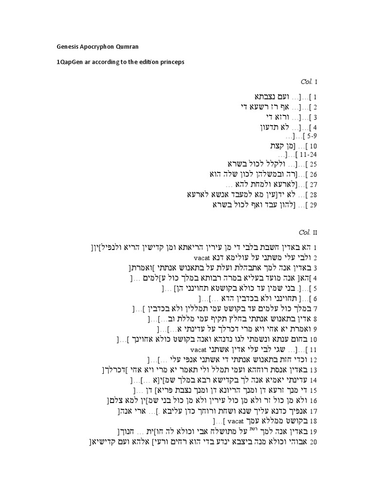 Genesis Apocryphon Qumran | PDF